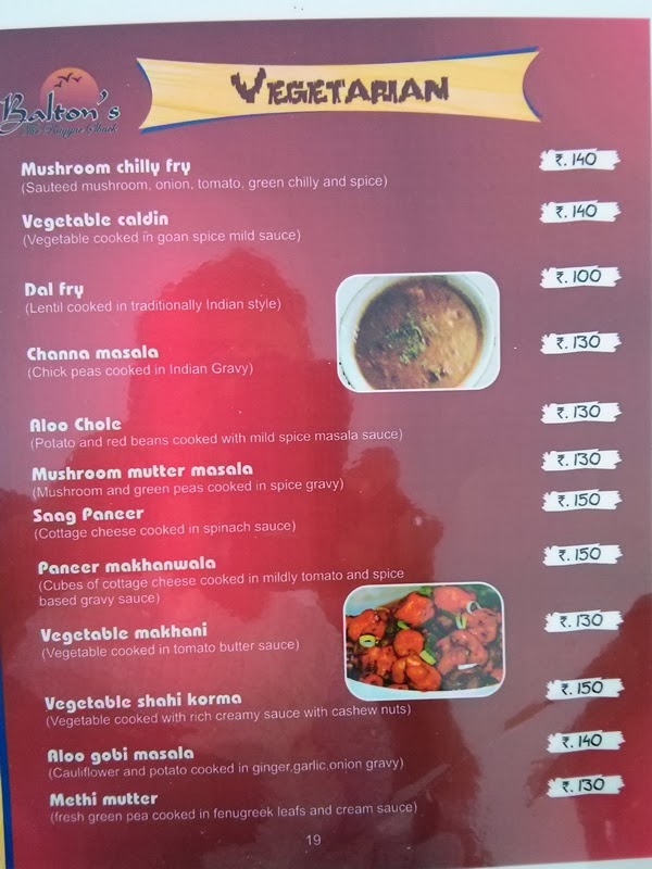 Travel and food tales: Goa - Food, Menus - South Goa (Part 1)