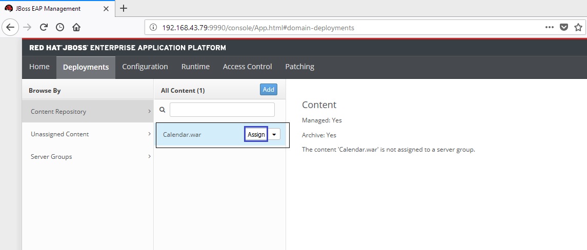 MiddlewareBox: JBoss EAP 7 - DOMAIN DEPLOYMENT - GUI CONSOLE MODE.