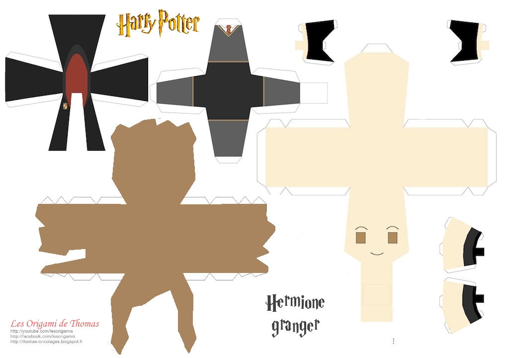 Harry, Ron, Hermione et le vif d'Or d'Harry Potter en papercraft
