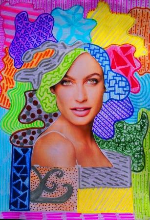 Retratos con collage y texturas visuales