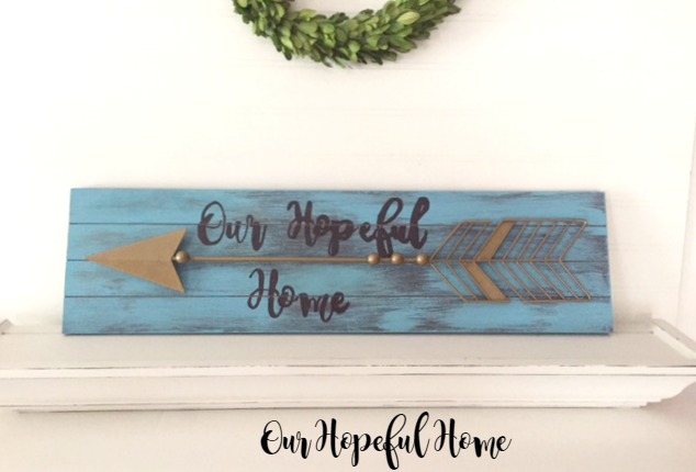 Our Hopeful Home: DIY Rustic Wooden Sign With Arrow