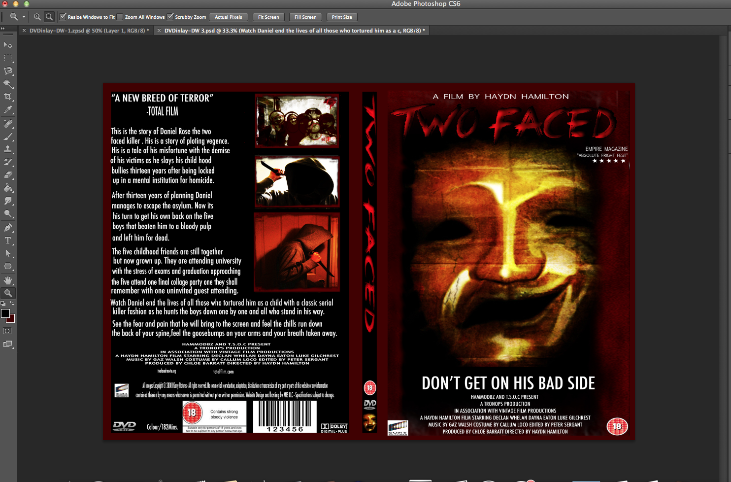 Graphics: Two Faced DVD Sleeve.