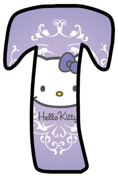 Abecedario Lila con Cara de Hello Kitty. Lilac Alphabet with Hello ...