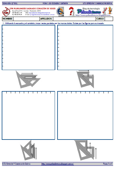 Ficha 1: Uso de escuadra y cartabón