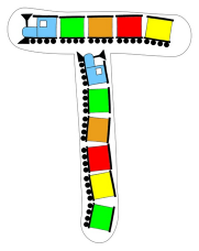 Muck Monsters: Letter T:t is for train:lacing template