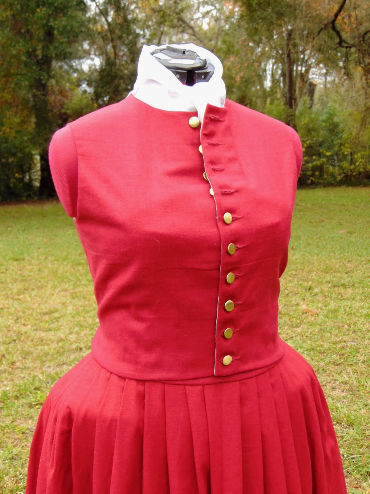 The Antique Sewist: JP Ryan Riding Habit - Red Linen