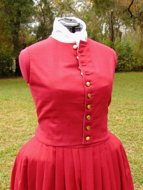 The Antique Sewist: JP Ryan Riding Habit - Red Linen