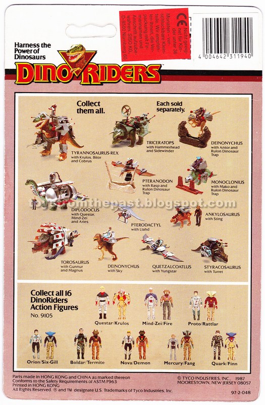 Toys from the Past: #704 DINO RIDERS FIGURE 2-PACKS from WAVE 1 (I) (1988)