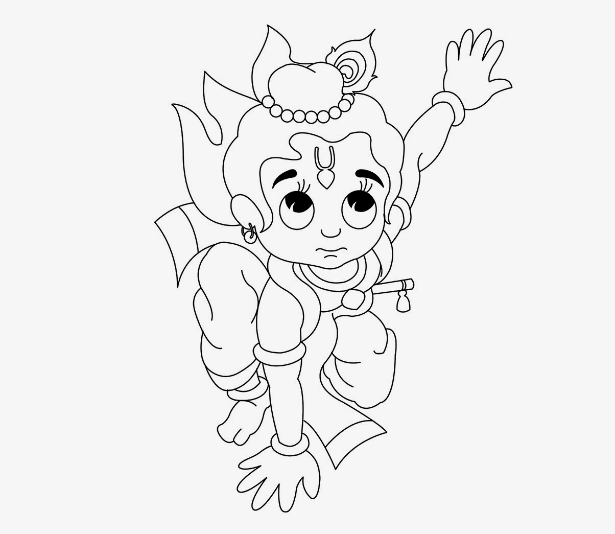 Pencil Of Lord Krishna Baby Coloring Pages