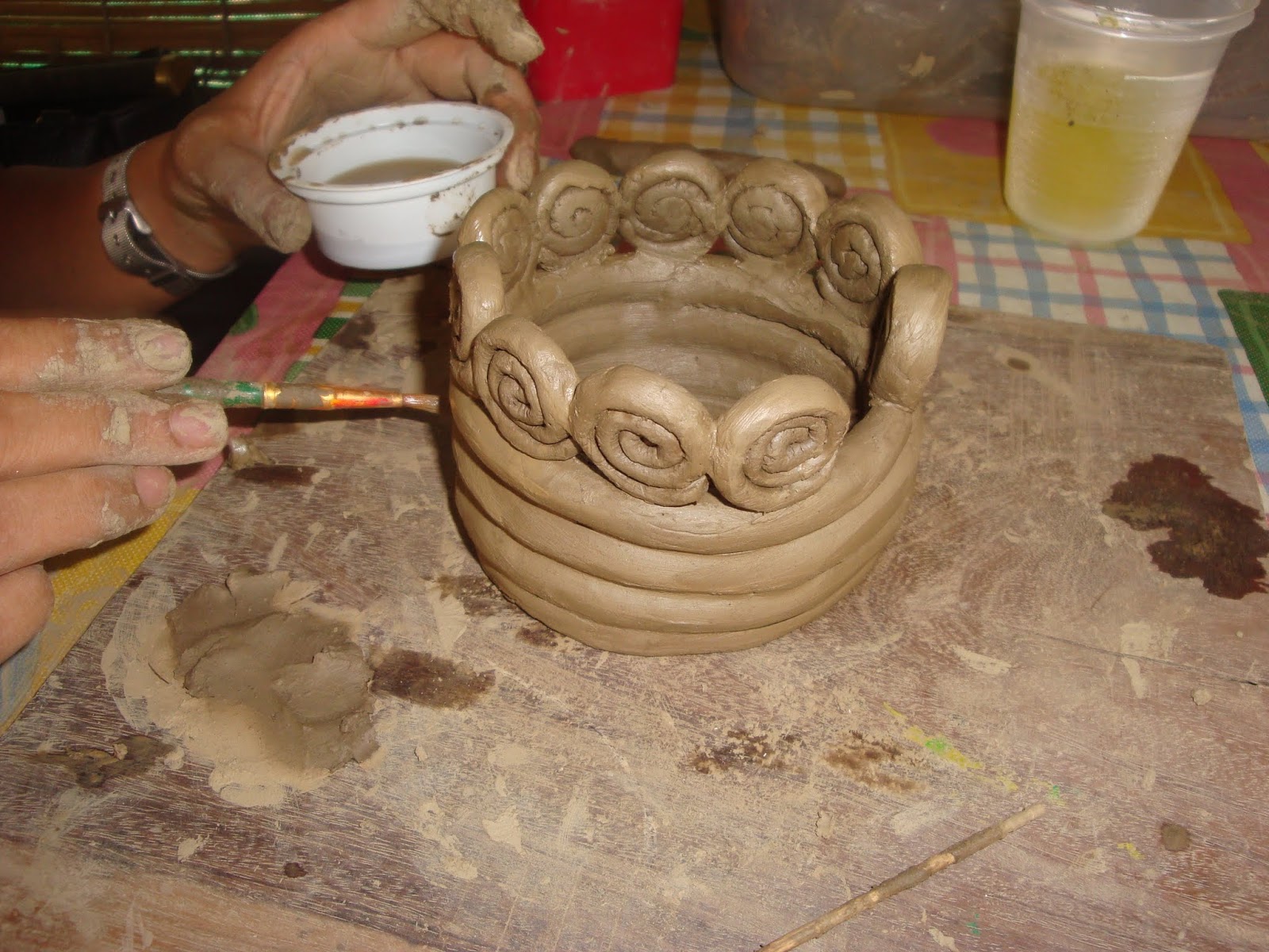 Coil Pots by Pottery Students at Claying Thoughts