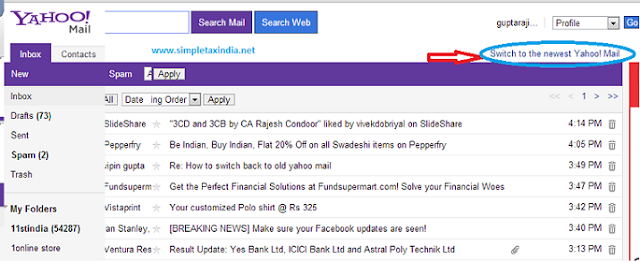 HOW TO SWITCH BACK TO OLD YAHOO MAIL BASIC VERSION | SIMPLE TAX INDIA