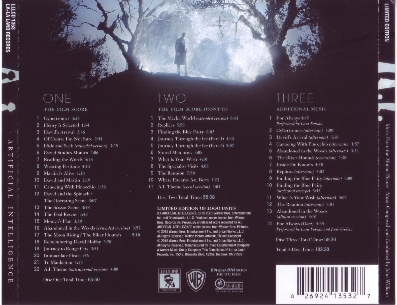 Music Of My Soul: John Williams-2001-A.I.-Artificial Intelligence(3CD ...