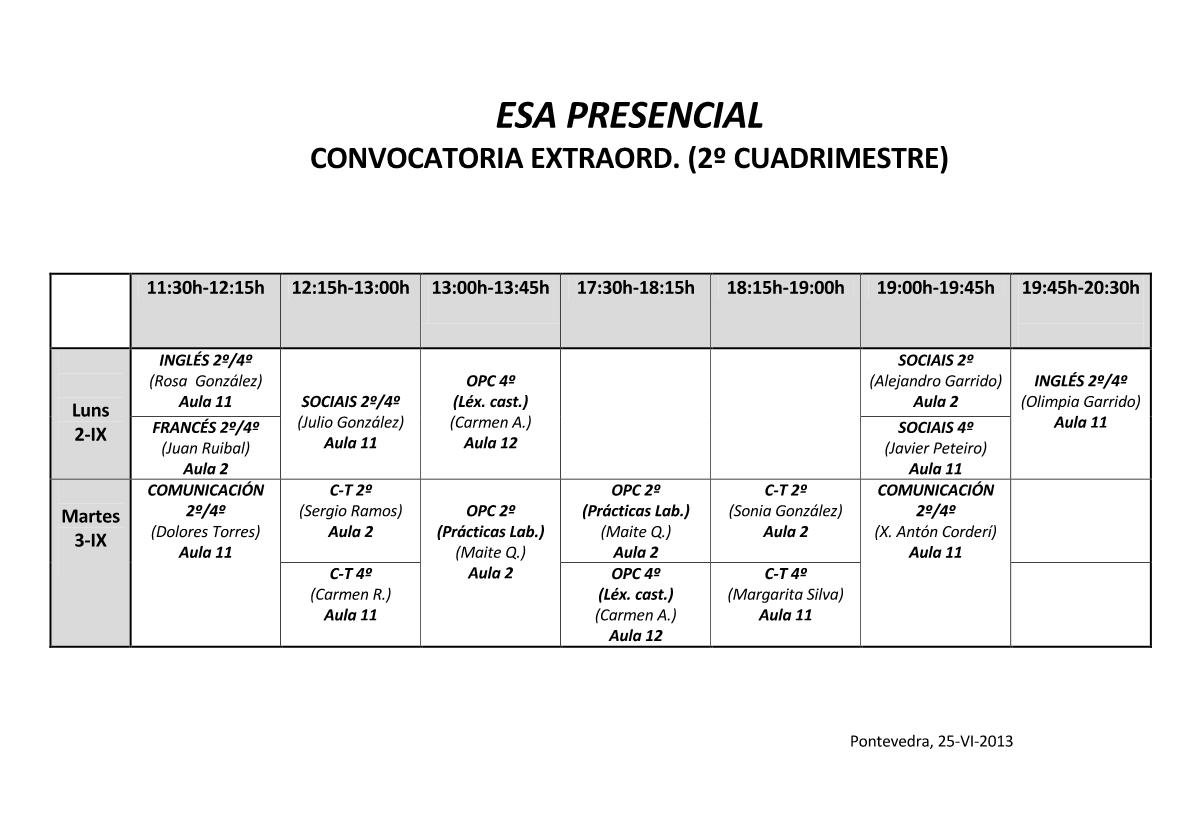 Novas e Anuncios do Centro: EXAMES ESA PRESENCIAL SETEMBRO 2013