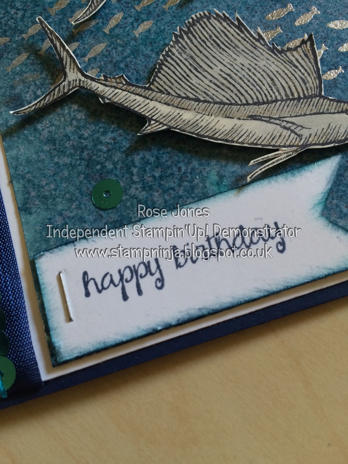 Stamp Ninja: From Land To Sea Swordfish Birthday Card