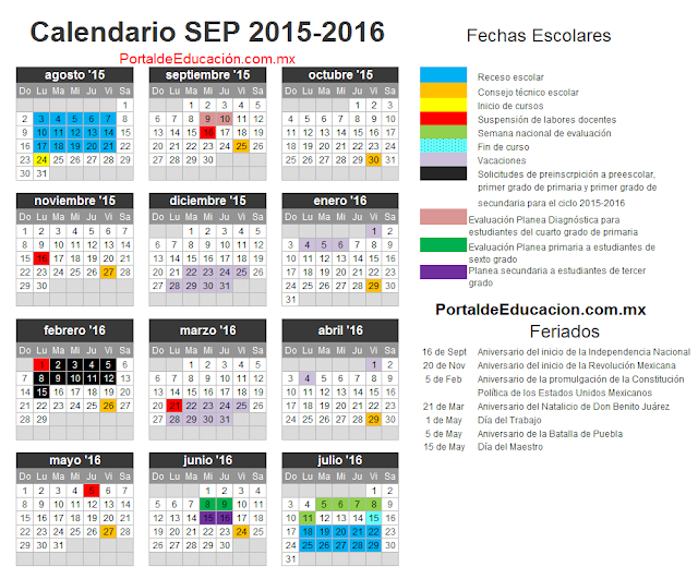 Profesor se muestra el Calendario para el Siguiente Ciclo Escolar 2015-2016