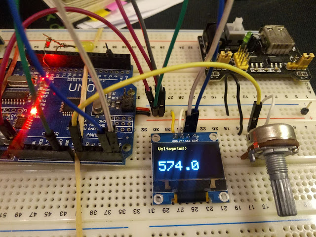 半工室 Arduino Python Nodemcu 《進階※應用篇》寫程式arduino教學 13:096吋 Oled 12864 電壓錶 7134