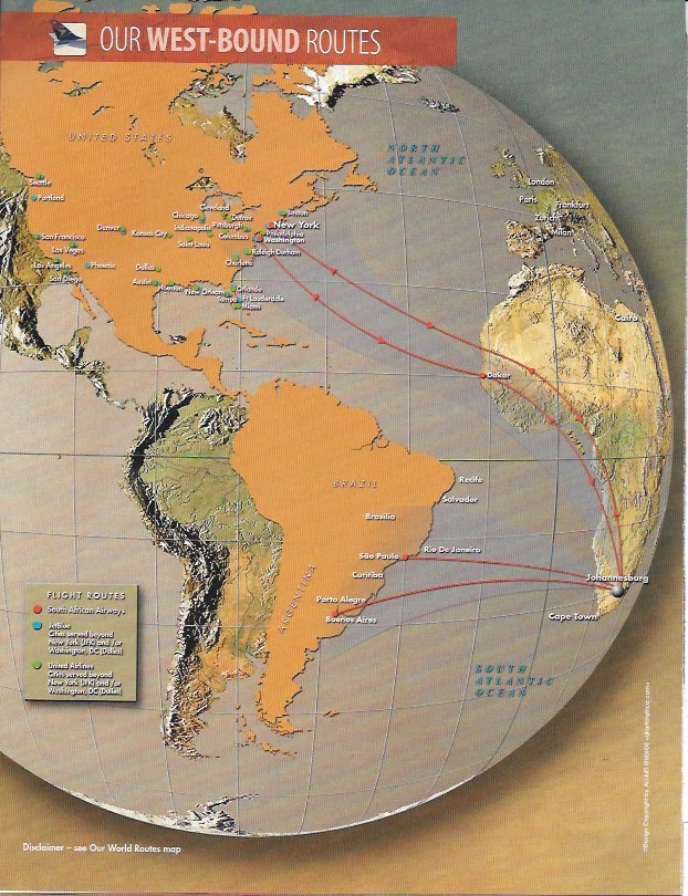 The Timetablist: South African Airways: the Transatlantic routes, 2013