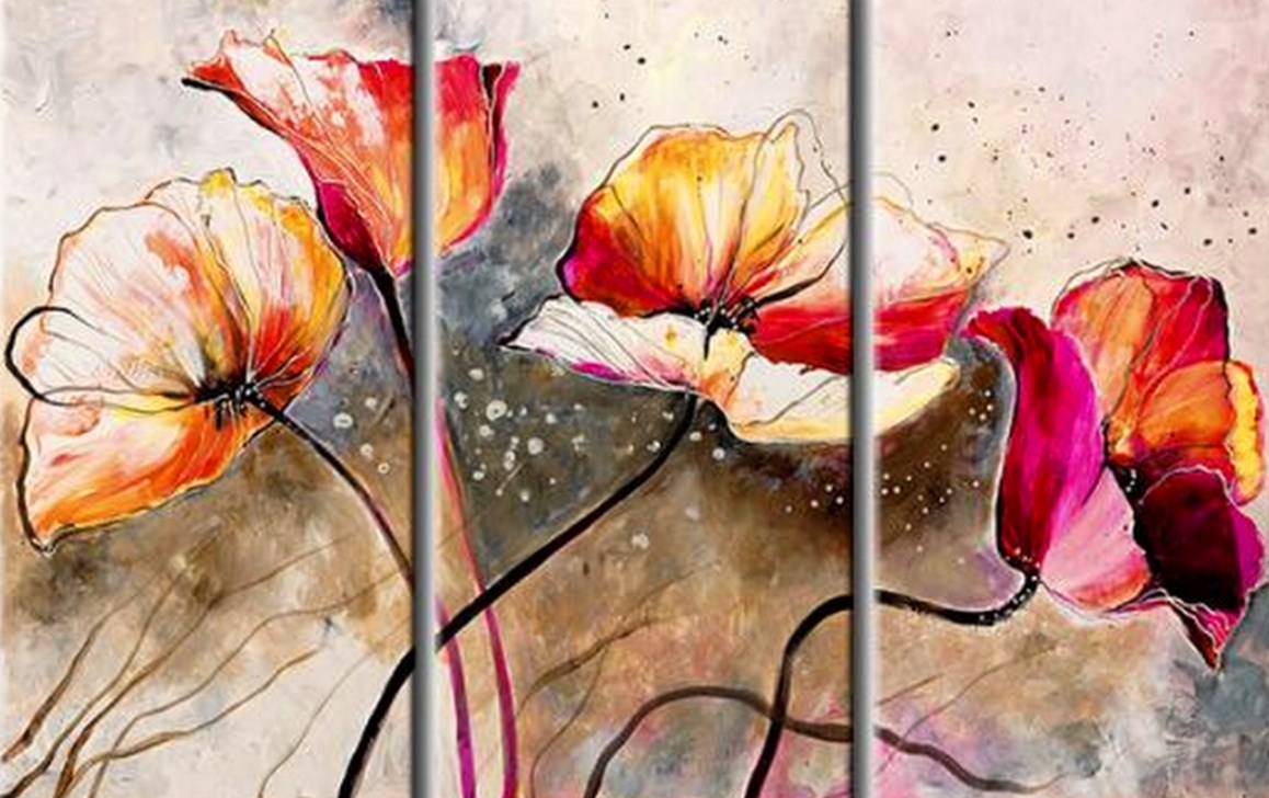 Pinturas de flores abstractas modernas - Imagui