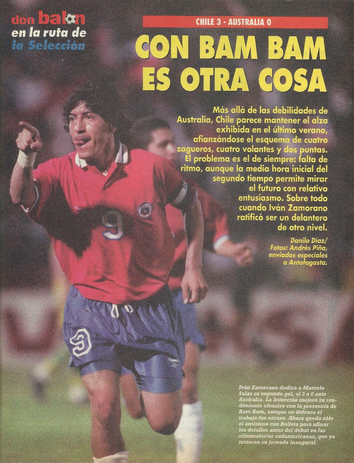 Partidos de la Roja: [23/04/1996] Chile-Australia | 3:0