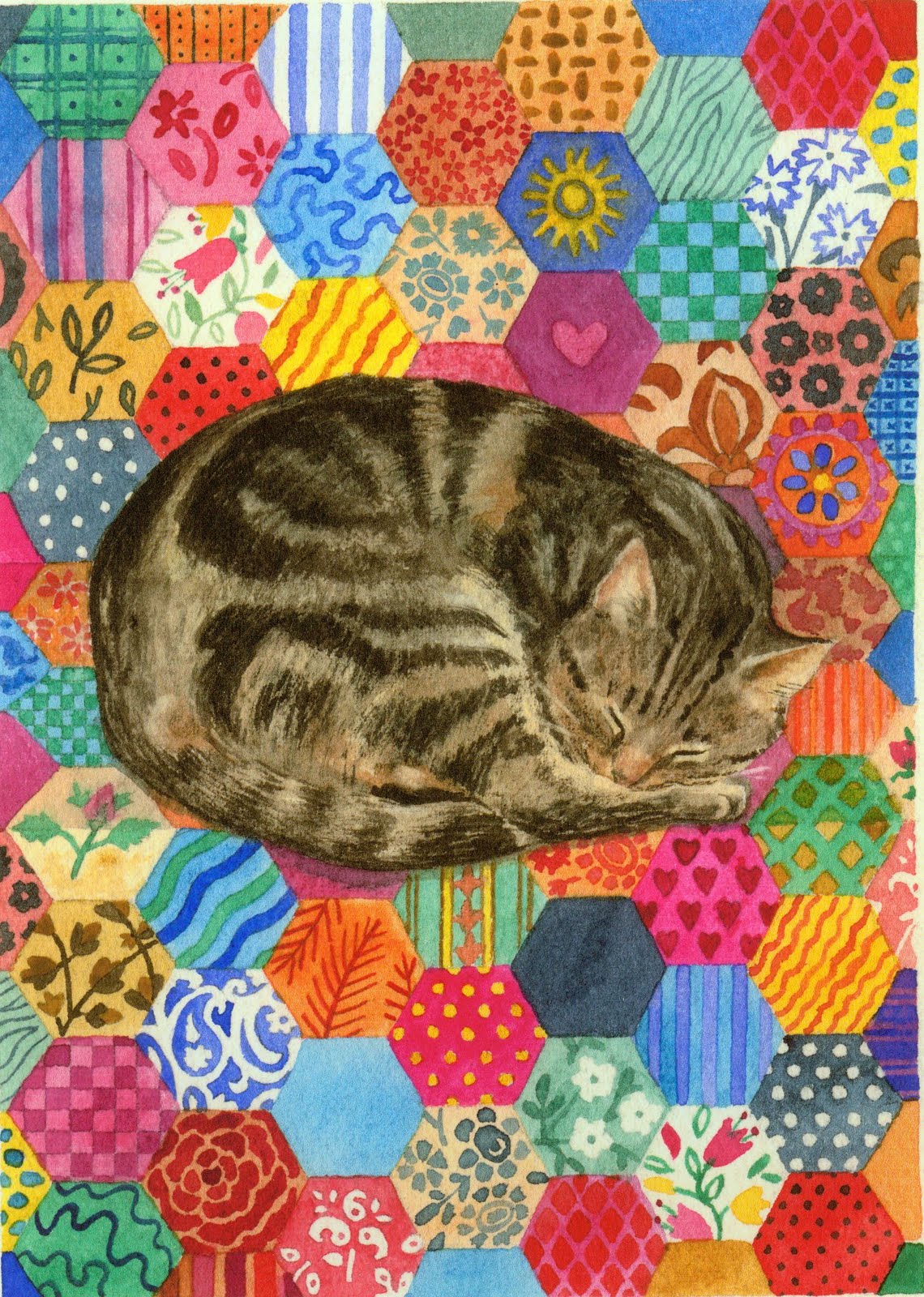 Jumping in Puddles: Patchwork Cat