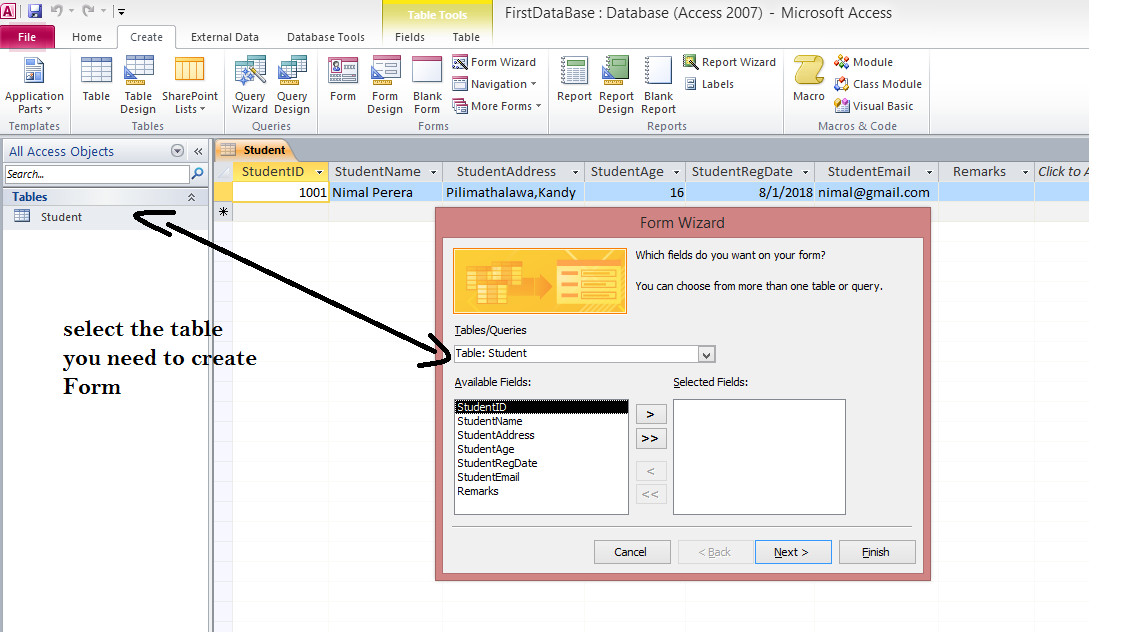 MS Excel,MS Access,Google Sheet: How to create Access form to enter data