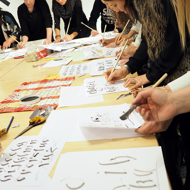Marika KK Calligraphy: Calligraphy Workshop at Helsinki Design School