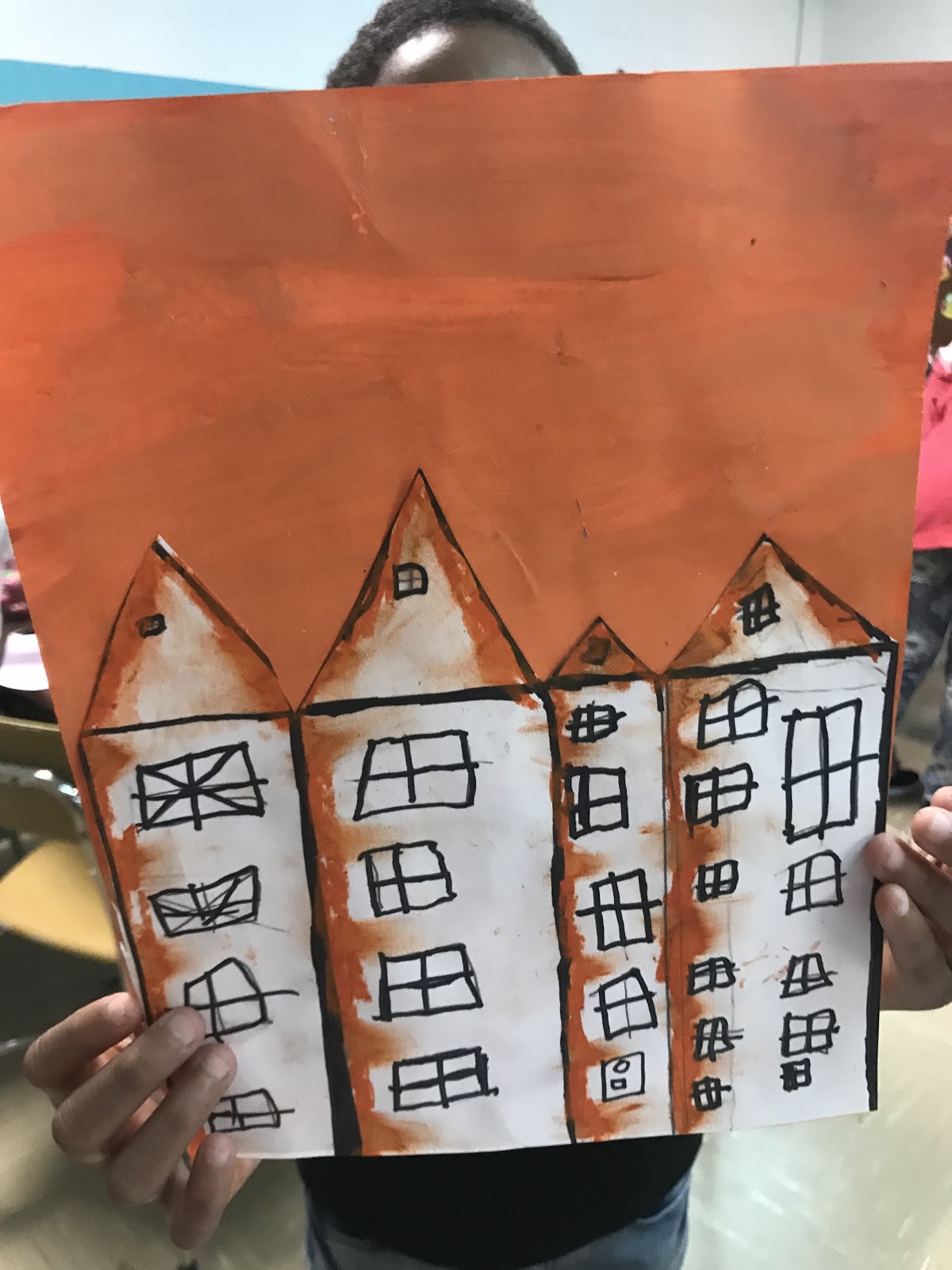 Elements of the Art Room: 4th grade value skies and cityscapes