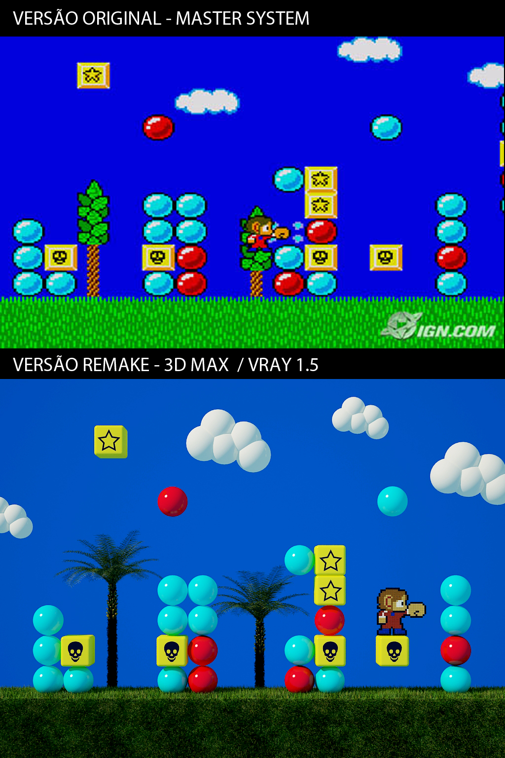Raftti Design Portfólio: Alex Kidd - Pixel Art 3d