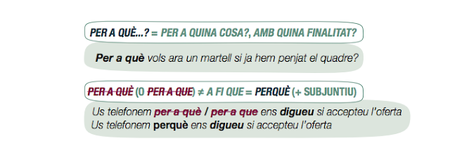 Toca!: Per què o per a què? Perquè...