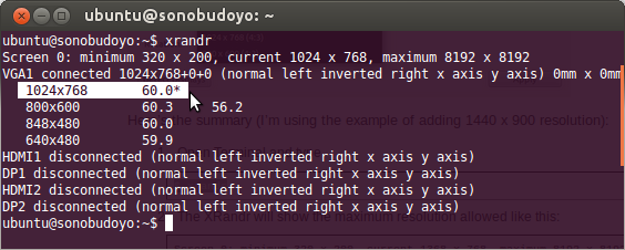 Mengganti resolusi "Unknown Display" di Ubuntu 12.04 - Dnaite