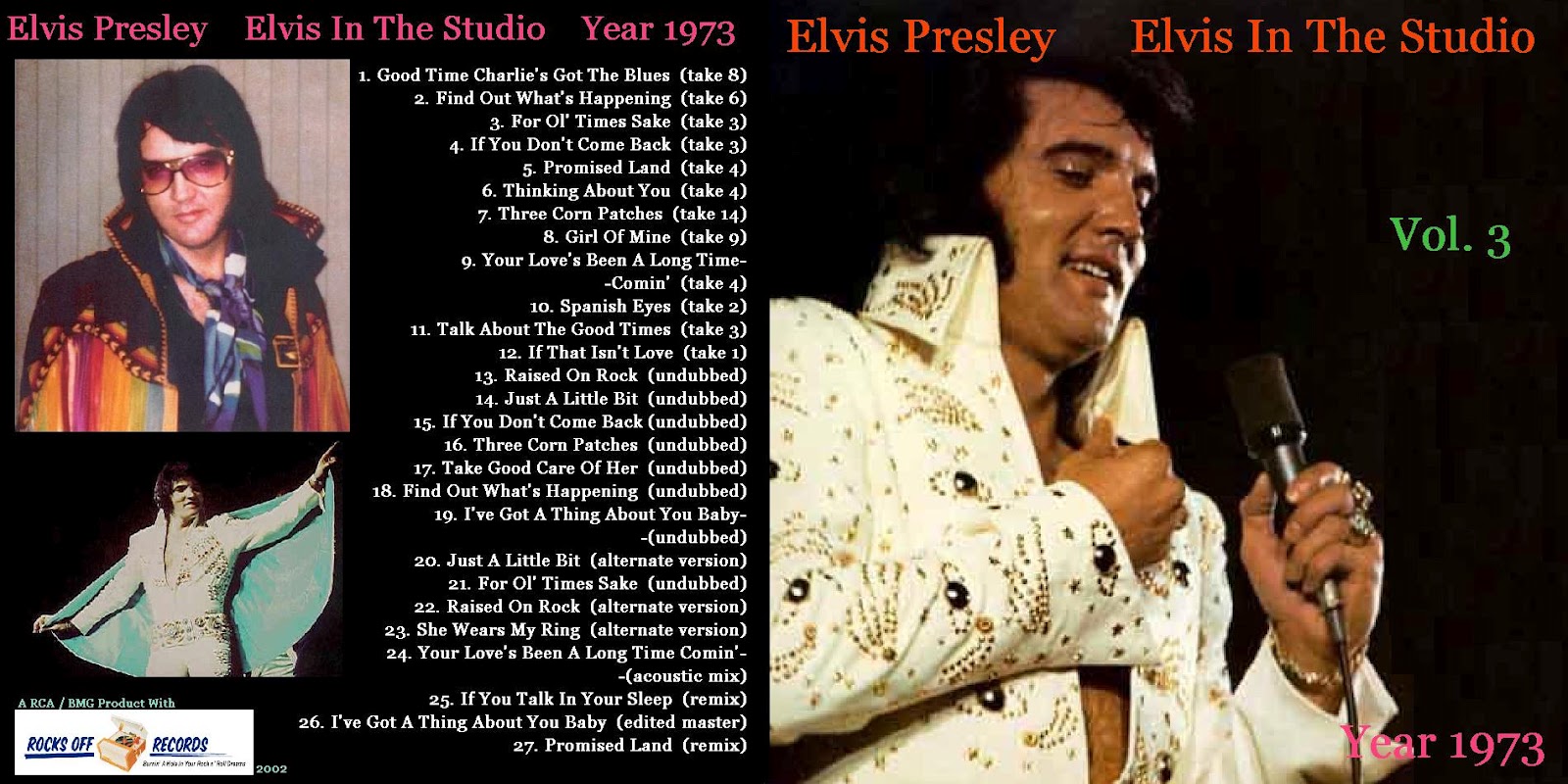 ELVIS JAR: - ELVIS IN THE STUDIO 1973 VOL. 3