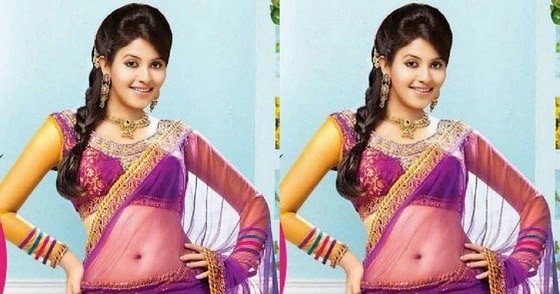 Anjali in Purple Yellow Half Saree - Saree Blouse Patterns