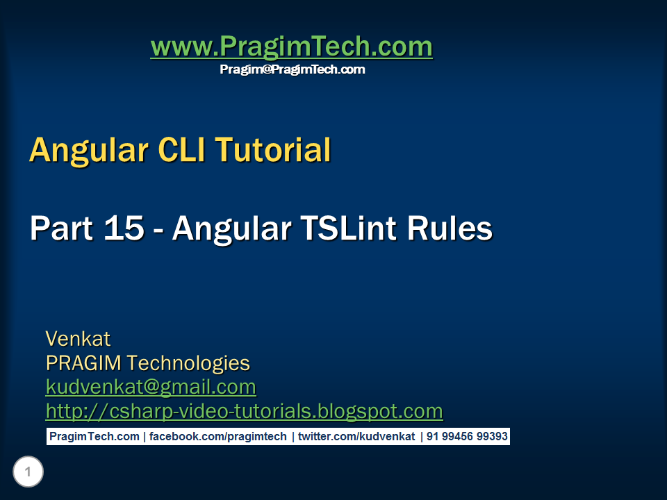 Sql server, .net and c# video tutorial: Angular tslint rules - Slides