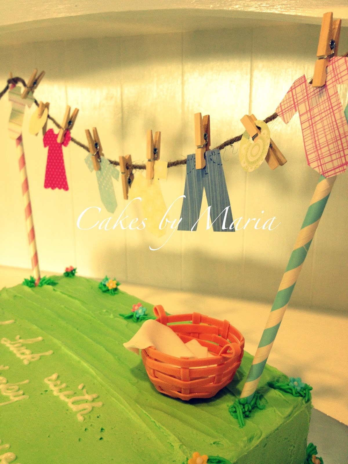 Cakes by Maria: Clothesline Baby Shower Cake