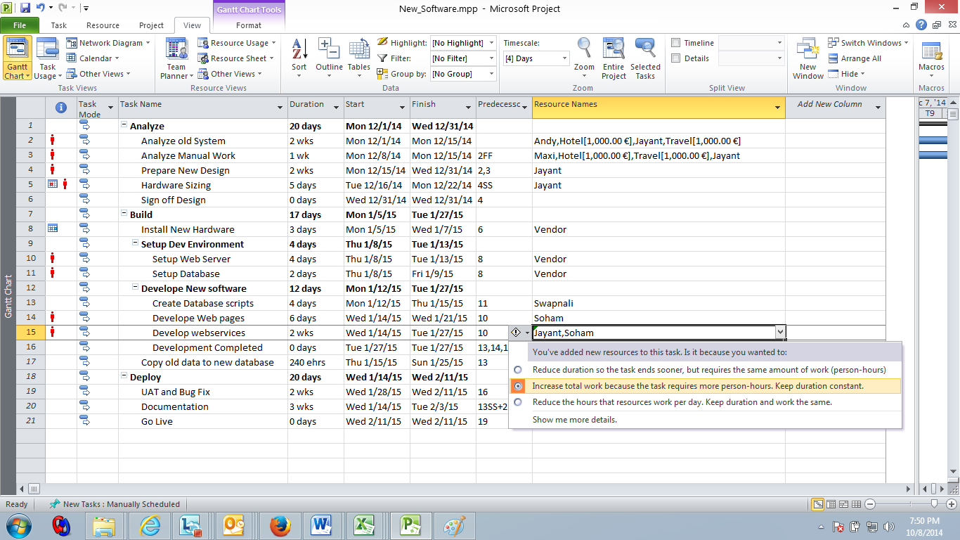 Assigning Resource to Task | Quick MS Project