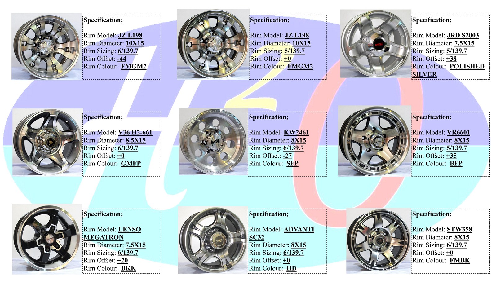 Tyre and Rims (H2O One Stop Sdn. Bhd.): 15 Inch 4X4 Rims With Sizing ...