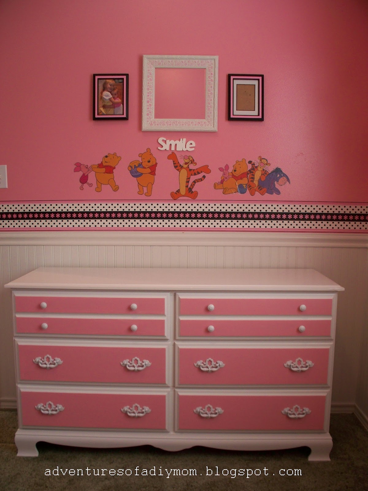 Pretty In Pink...Dresser Makeover - Adventures of a DIY Mom