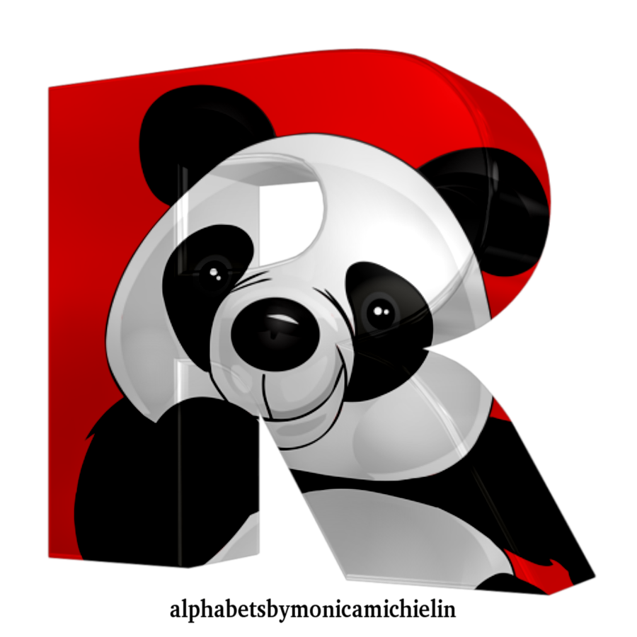 M. Michielin Alphabets: ALFABETO PANDA E FUNDO VERMELHO, ALPHABET PANDA ...