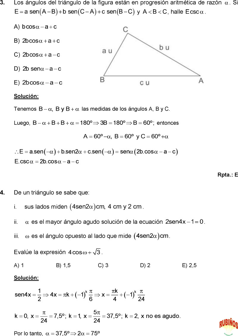 RESOLUCION DE TRIANGULOS OBLICUANGULOS EJERCICIOS RESUELTOS PDF
