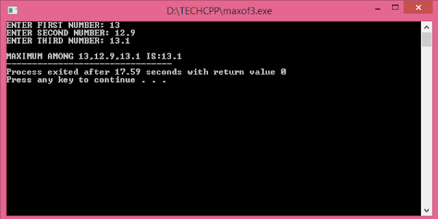 C Program To Find The Maximum Of Three Numbers Devcppgcc Techcpp