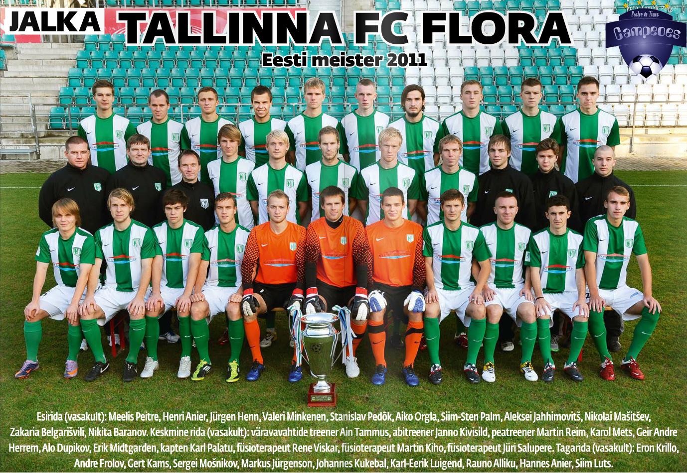 Times Campeões: Flora Tallin Campeão Estoniano 2011