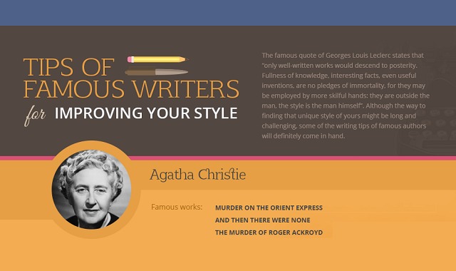 Tips of Famous Writers for Improving Your Style #infographic - Visualistan
