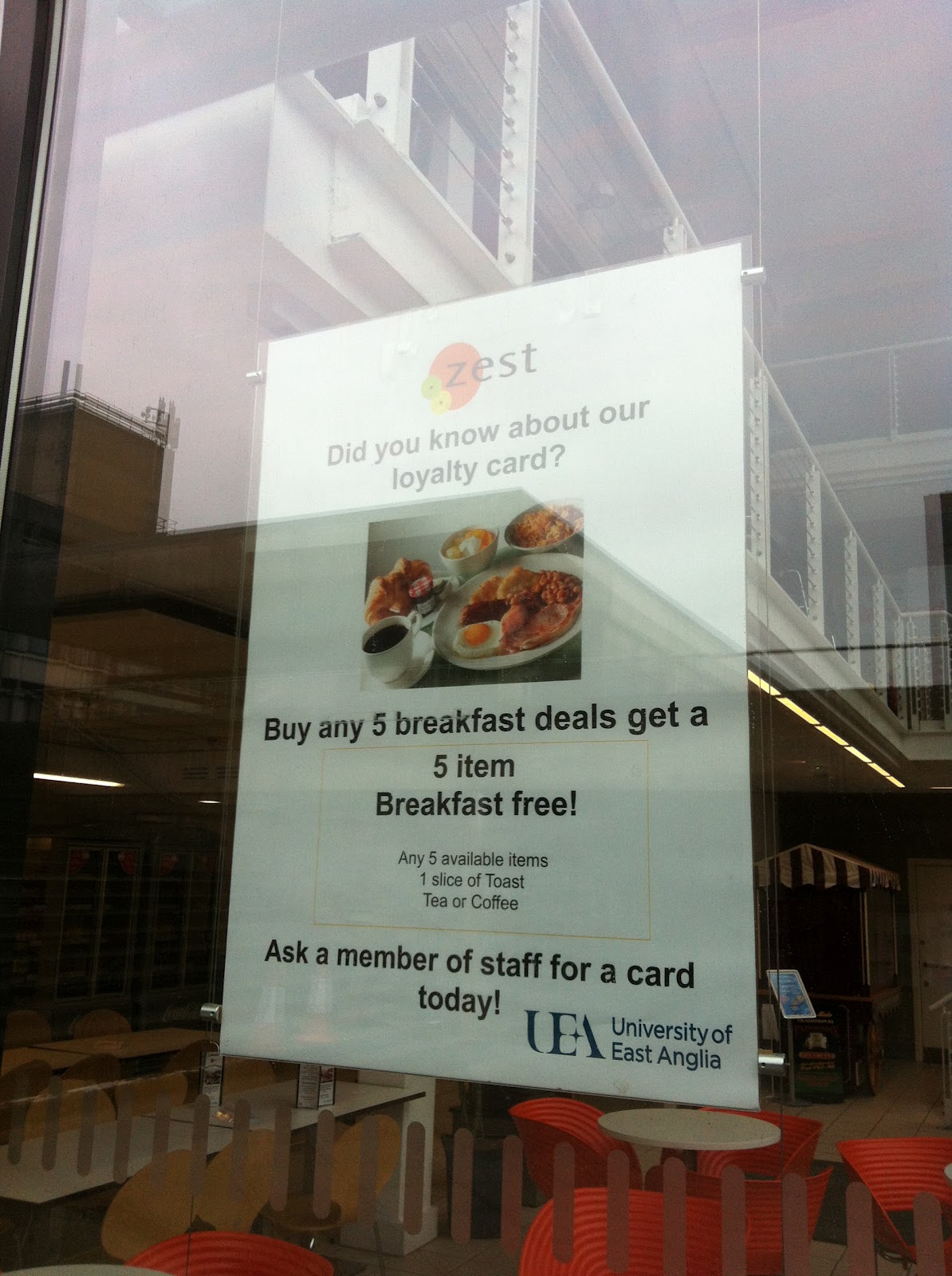 The Fry up Inspector: Cafe Zest @ UEA - Norwich