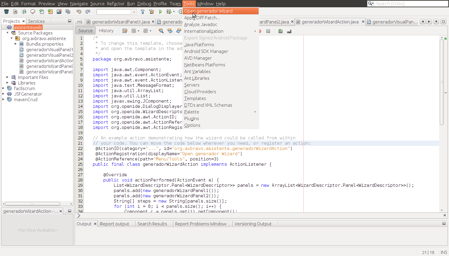 Crear un Wizard con NEtBeans Platform