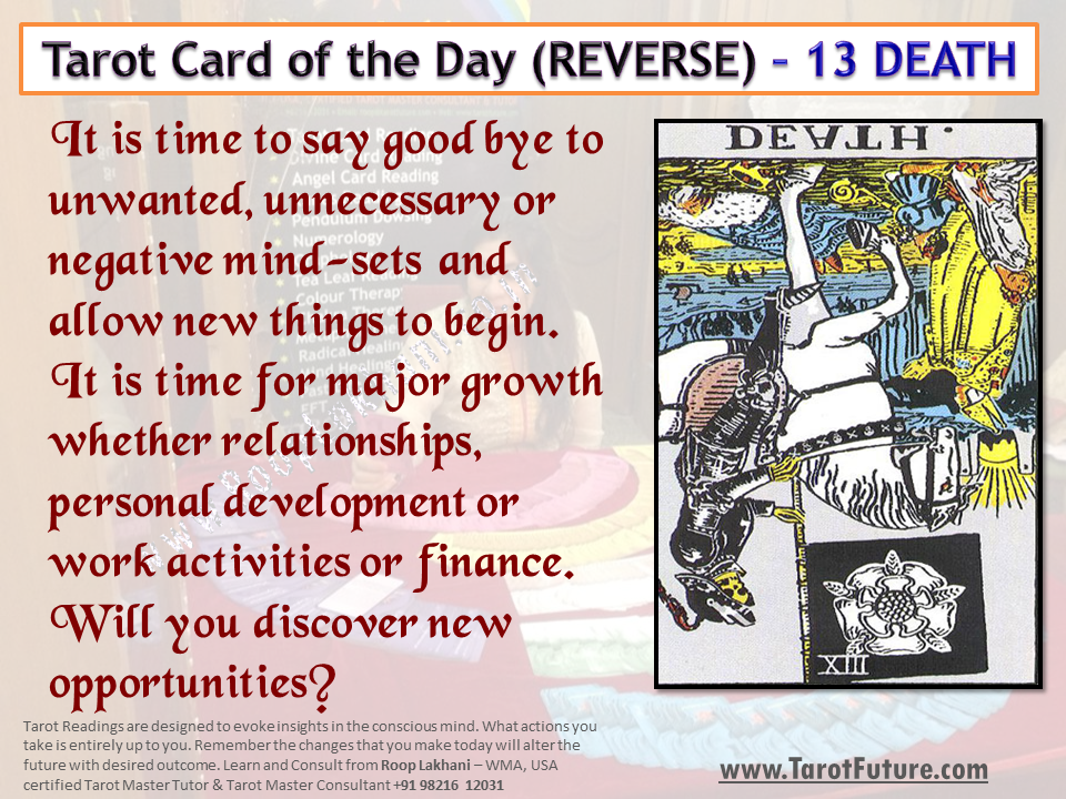 #Tarot Card of the Day (REVERSE) – 13 DEATH - Roop Lakhani