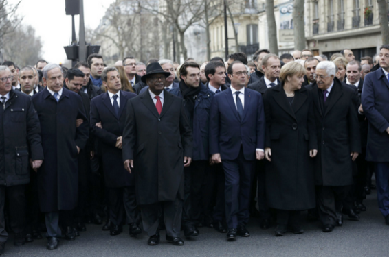 Photos: World leaders march on streets of Paris over Charlie Hebdo killing