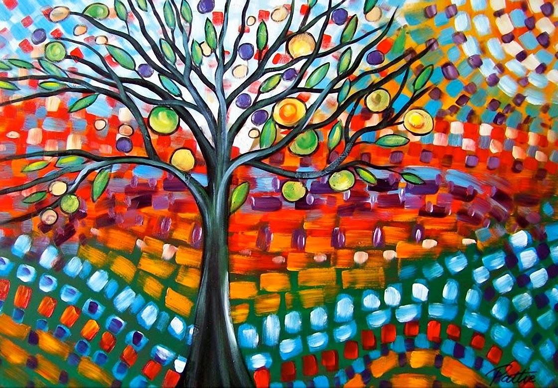 25 Gambar Lukisan Bunga dan Pohon High Resolution - Seni Rupa