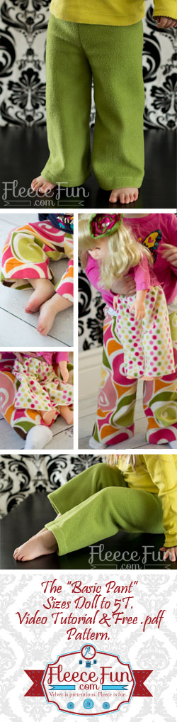 Free Sewing Pattern and Video Tutorial - Fleece Pants