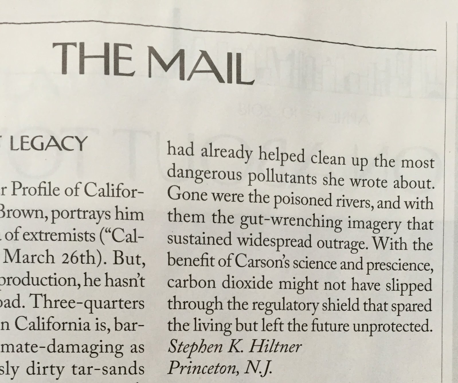 Princeton Nature Notes: My Letter About Rachel Carson in the New Yorker ...