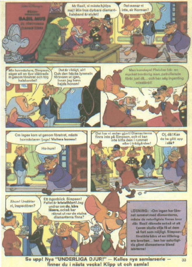 WHATSITS GALORE: Great Mouse Detective Comic in Swedish